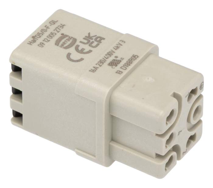 09120052734 HARTING | HARTING Heavy Duty Power Connector Insert, 16A ...