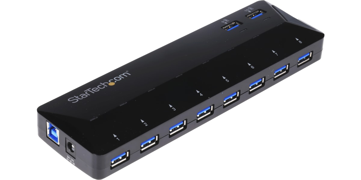 StarTech.com 10x USB A Port Hub, USB 3.0 - AC Adapter Powered - RS ... StarTech.com 10x USB A Port Hub, USB 3.0 - AC Adapter Powered - RS ...