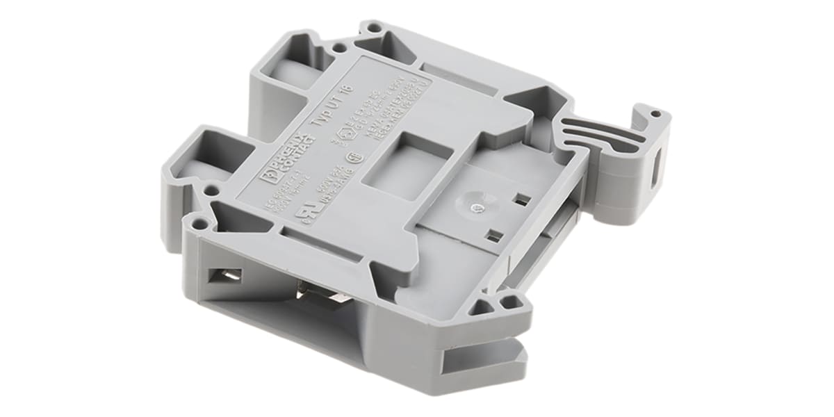 Phoenix Contact Grey UT 16 Feed Through Terminal Block, 16 → 4 AWG, 1.5 ...