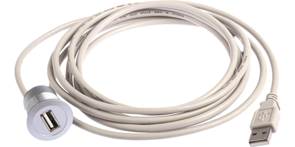 HARTING Male USB A to Female USB A (Mountable) USB Extension Cable, USB ...