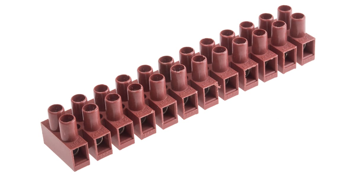 RS PRO 12-Way Non-Fused Terminal Block, 17.5A, Screw Terminals, 16 AWG ...