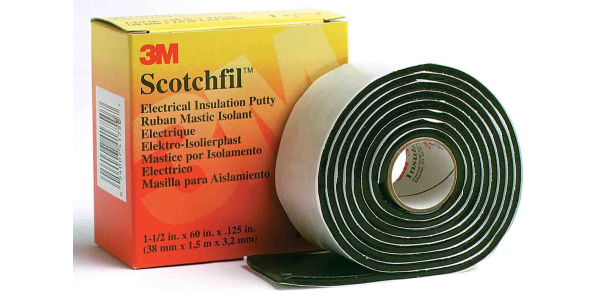 3M Scotchfil Black Synthetic Rubber Electrical Tape, 38mm x 1.5m - RS ... 3M Scotchfil Black Synthetic Rubber Electrical Tape, 38mm x 1.5m - RS ...