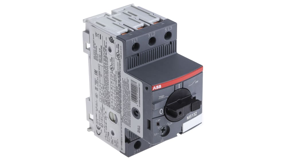 Ms132 4 ABB MS132 0.63 Manual Motor Starter 0.4 0.63 A 690 VAC Used