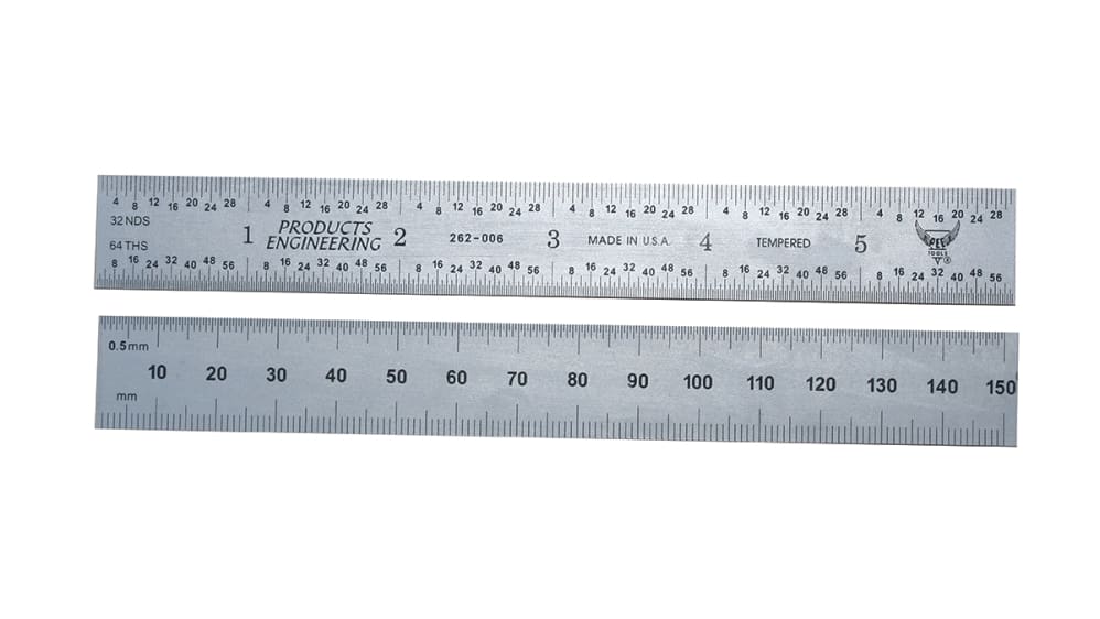 RS PRO 150mm Steel Imperial Metric Ruler