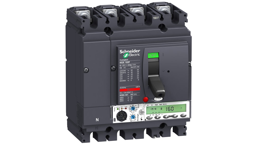 SCHNEIDER MCCB Breaker, ComPact NSX160F, 4P 3d, 36kA At 415, 51% OFF