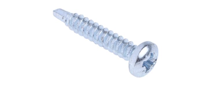 RS PRO Bright Zinc Plated Steel Self Drilling Screw No. 8 x 1in Long x 25mm Long | RS