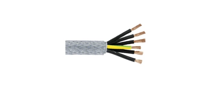RS PRO Control Cable, 8 Cores, 1 mm², SY, Screened, 50m, Transparent ...