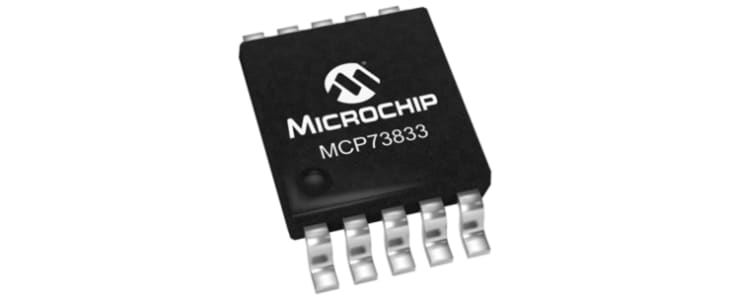 Microchip MCP73833-AMI/UN, Battery Charge Controller IC, 3.75 to 6 V 10-Pin, MSOP | RS