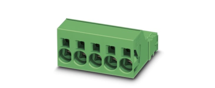 1748574 | Phoenix Contact 10.16mm Pitch 5 Way Pluggable Terminal Block, Inverted Plug, Cable ...