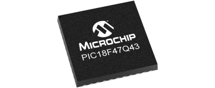 Microchip PIC18F47Q43-I/MP, 8bit PIC18 Microcontroller, PIC18, 64MHz, 28 KB EEPROM, Flash, 40 ...