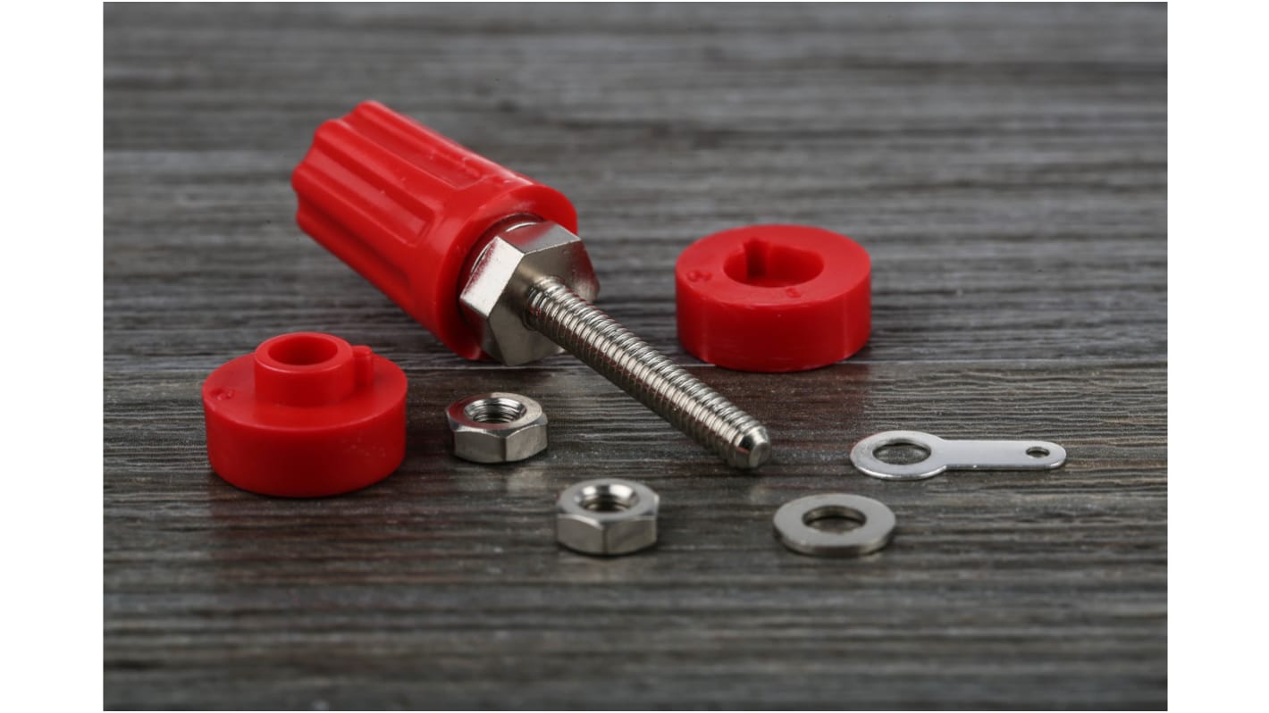 RS PRO 16A, Red Binding Post With Brass Contacts and Nickel Plated | RS