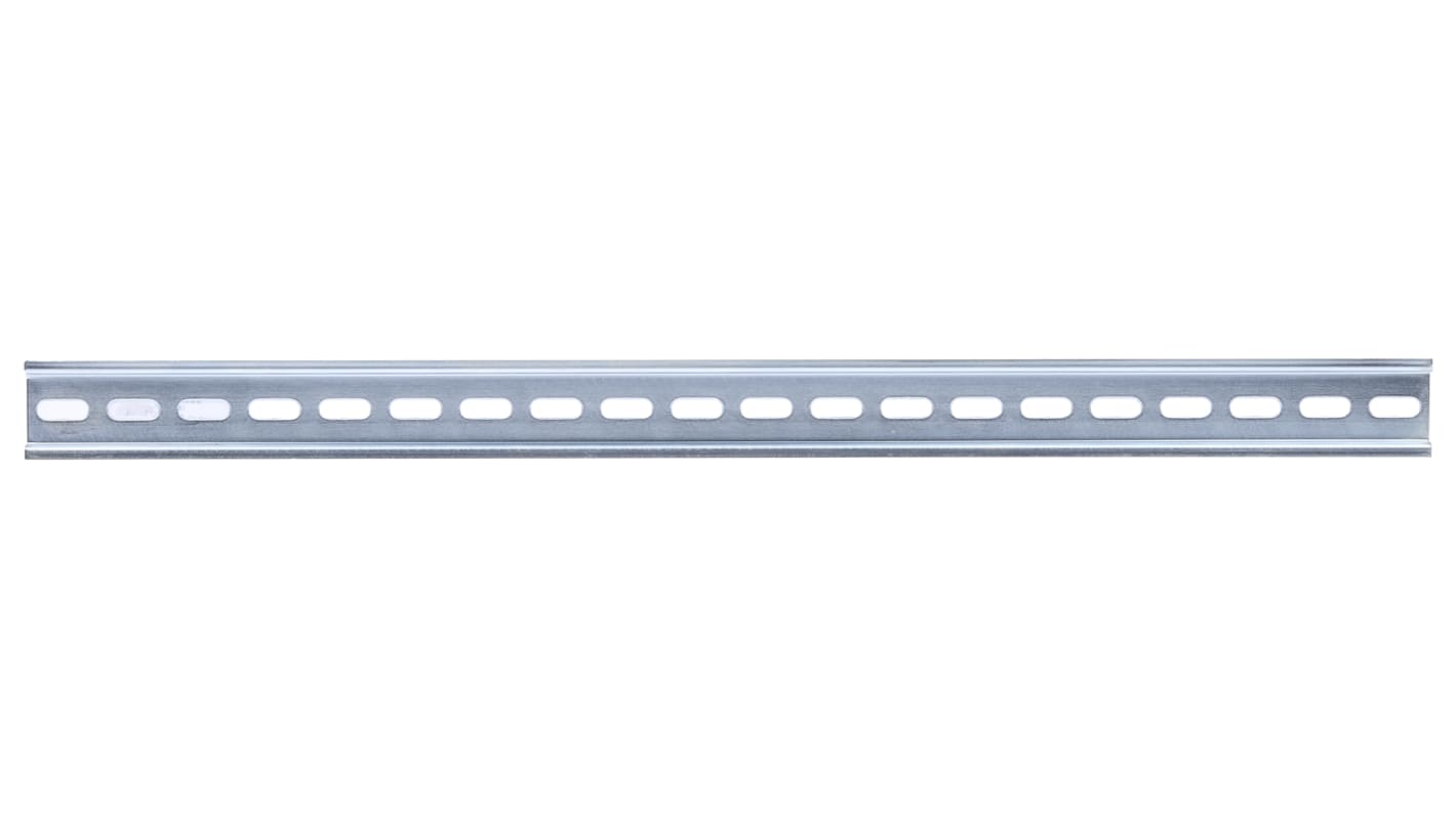 RS PRO Steel Perforated DIN Rail, Top Hat Compatible, 500mm x 35mm x 7 ...