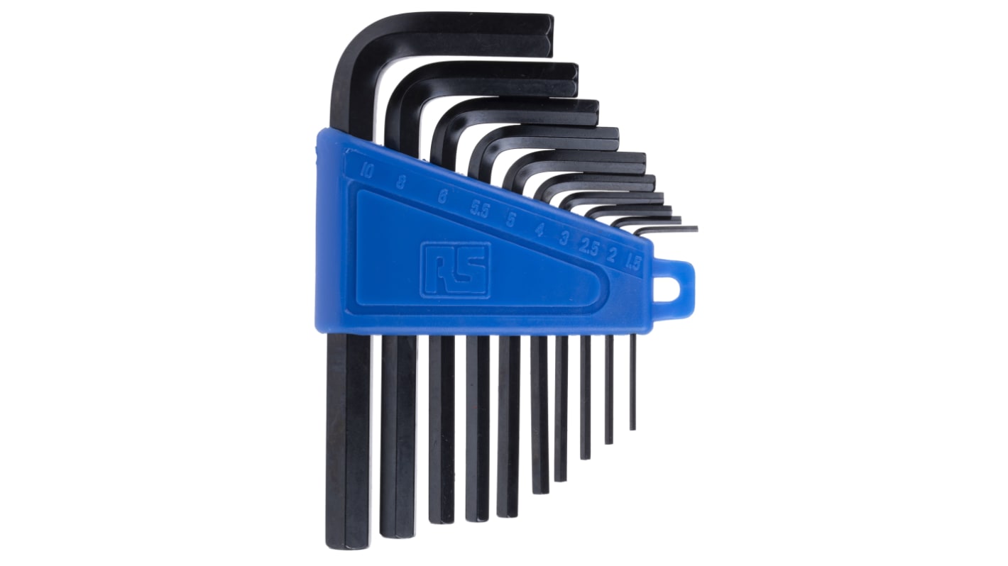 RS PRO 10 piece L Shape Metric Hex Key Set, 1.5 → 10mm | RS