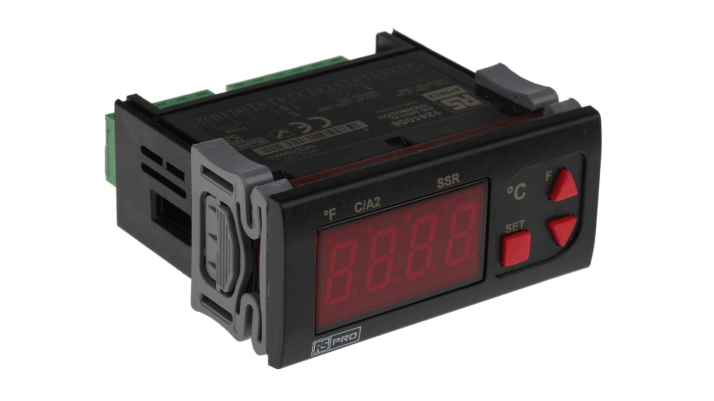 RS PRO Panel Mount On/Off Temperature Controller, 77 x 35mm 1 Input, 2 ...
