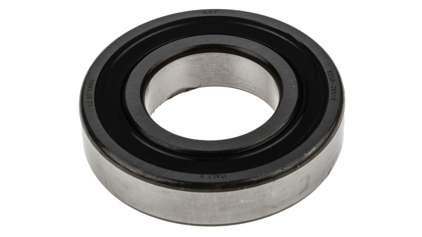 SKF 6208-2RS1K Single Row Deep Groove Ball Bearing- Both Sides Sealed 40mm I.D, 80mm O.D | RS
