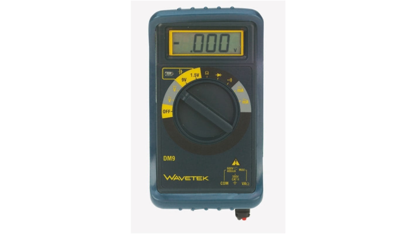 Wavetek DM7 Handheld LCD Digital Multimeter, 200mA ac Max, 200mA dc Max ...