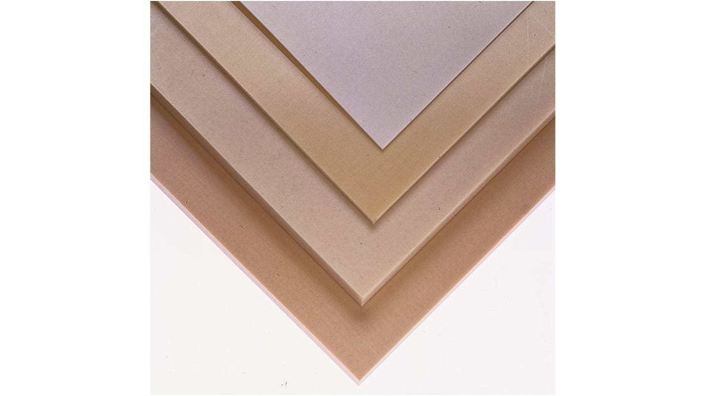 Lámina de plástico, Beige, 590mm x 285mm x 2mm | RS