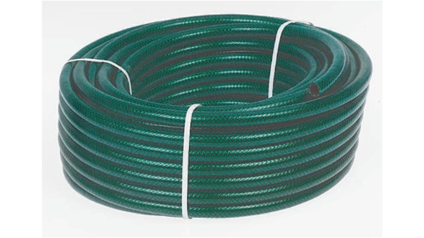 RS PRO Hose Pipe, PVC, 12mm ID, 15.3mm OD, Green, 50m | RS