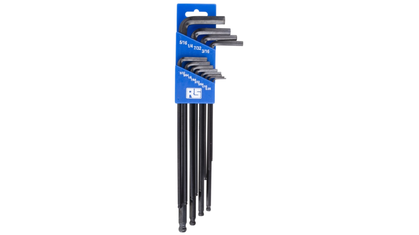RS PRO 12 piece L Shape Imperial Hex Key Set, 0.05 → 7/32" | RS