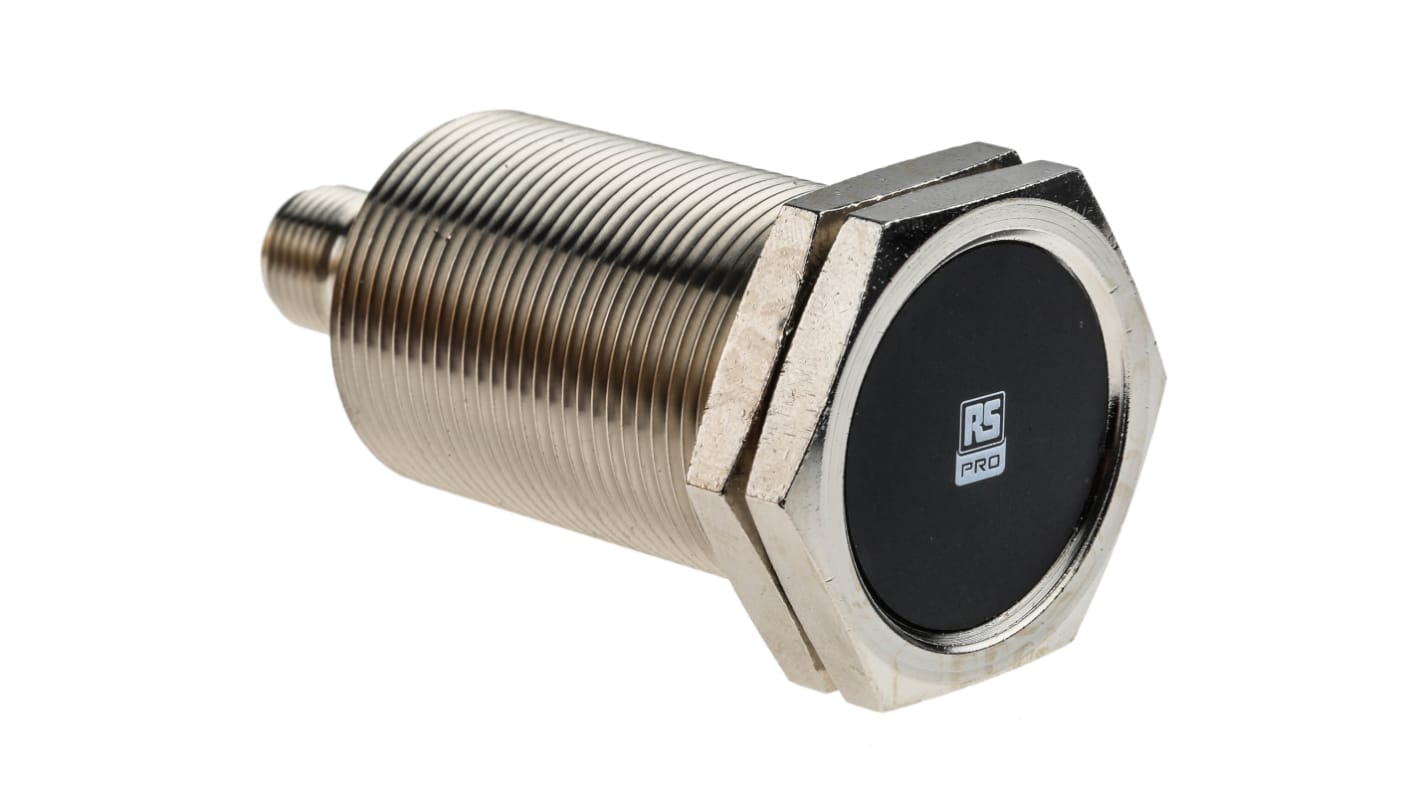 RS PRO Inductive Barrel-Style Proximity Sensor, M30 x 1.5, 10 mm Detection, PNP Output, 10 → 30 ...