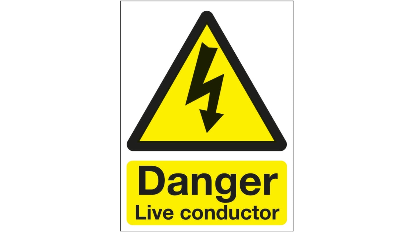 WC32A/S | Signs & Labels Black/Yellow Vinyl Safety Labels, Danger Live ...