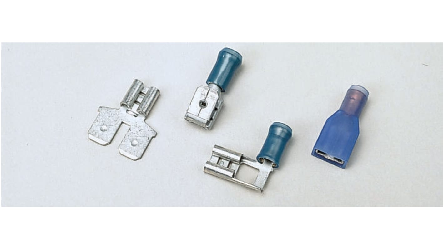 735278 | TE Connectivity PIDG FASTON .250 Red Insulated Female Crimp Receptacle, 6.35 x 0.81mm ...