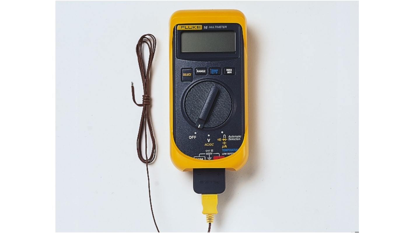 1641047 | Fluke 16 Handheld Digital Multimeter, 200μA ac Max, 200μA dc ...