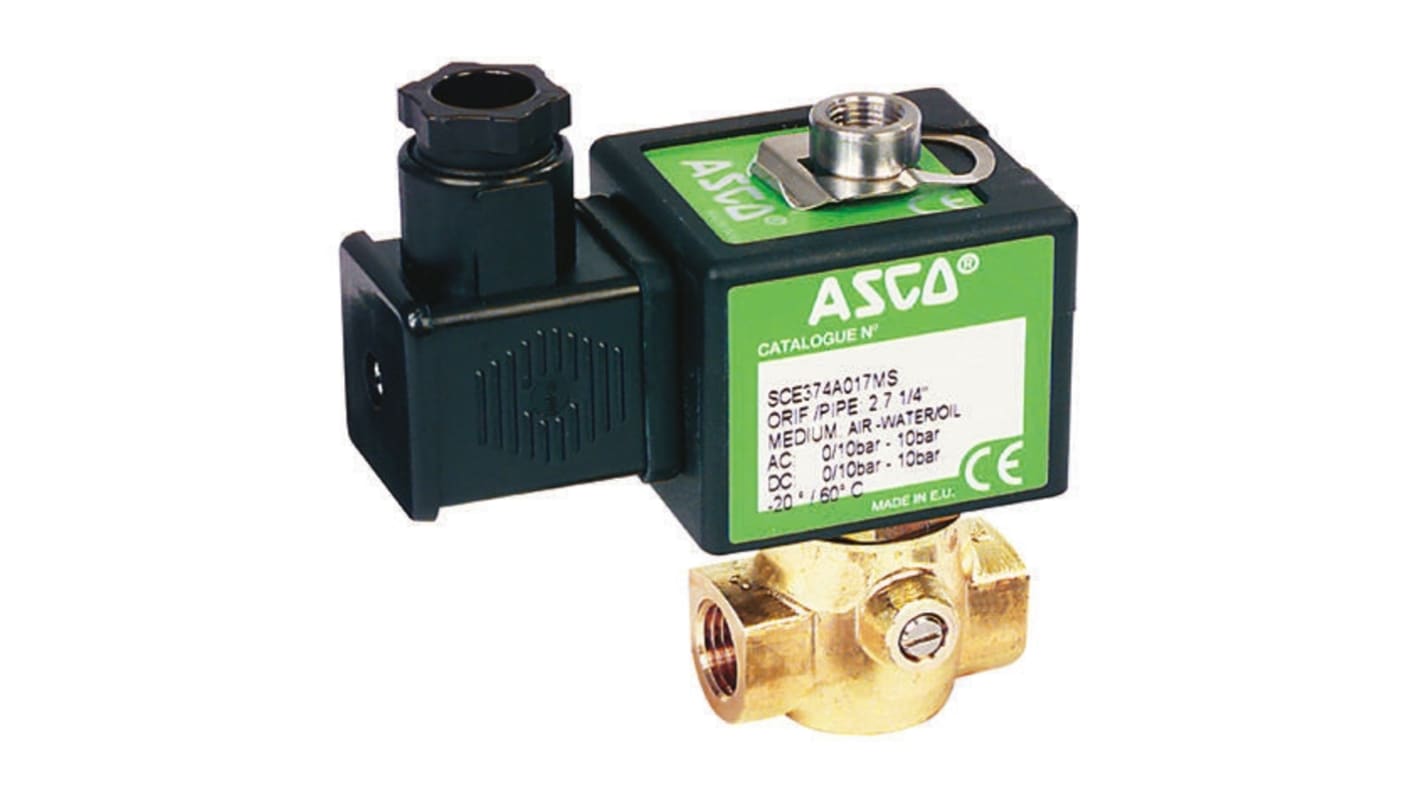 SC E374A047 24V 50HZ | Asco Solenoid Valve, 3 port(s) , NC, 24 V ac, 1 ...