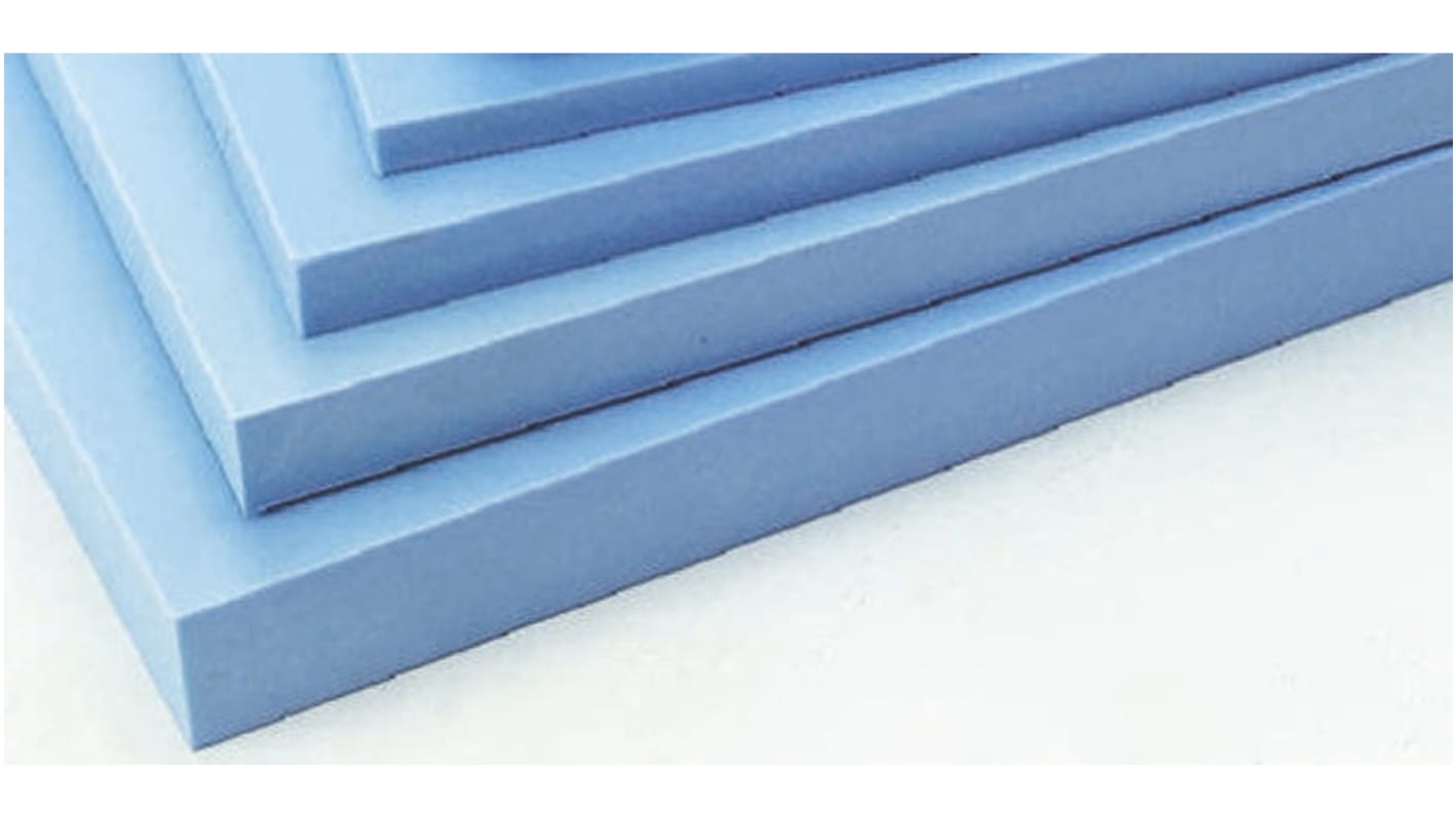 Polyurethan PU-Platte Blau, 30mm x 245mm x 245mm, bis +100°C | RS