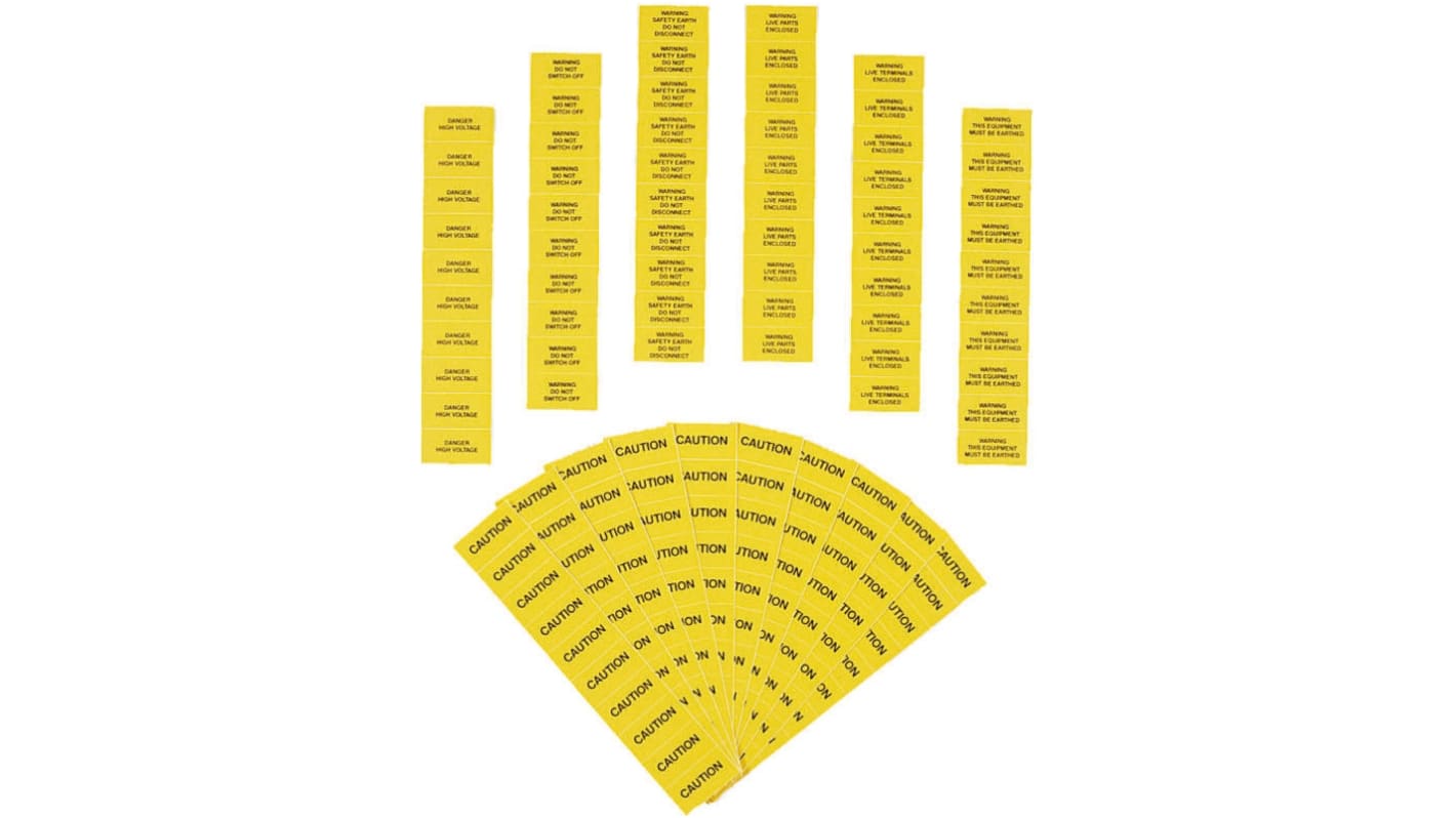 7824022 | RS PRO Yellow Vinyl Safety Labels, Live Terminals Enclosed ...