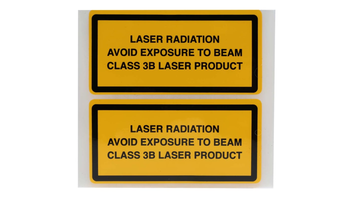 Y163063 | Brady Black/Yellow Vinyl Safety Labels, Laser Class 3B-Text ...