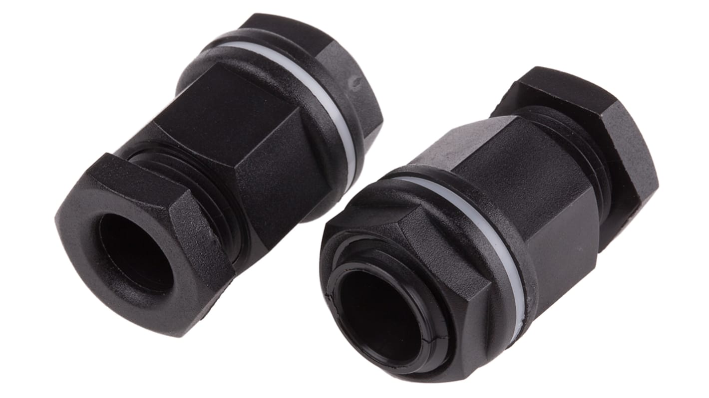 RS PRO Black Plastic Cable Gland, M16 Thread, 7mm Min, 10.5mm Max, IP55 ...