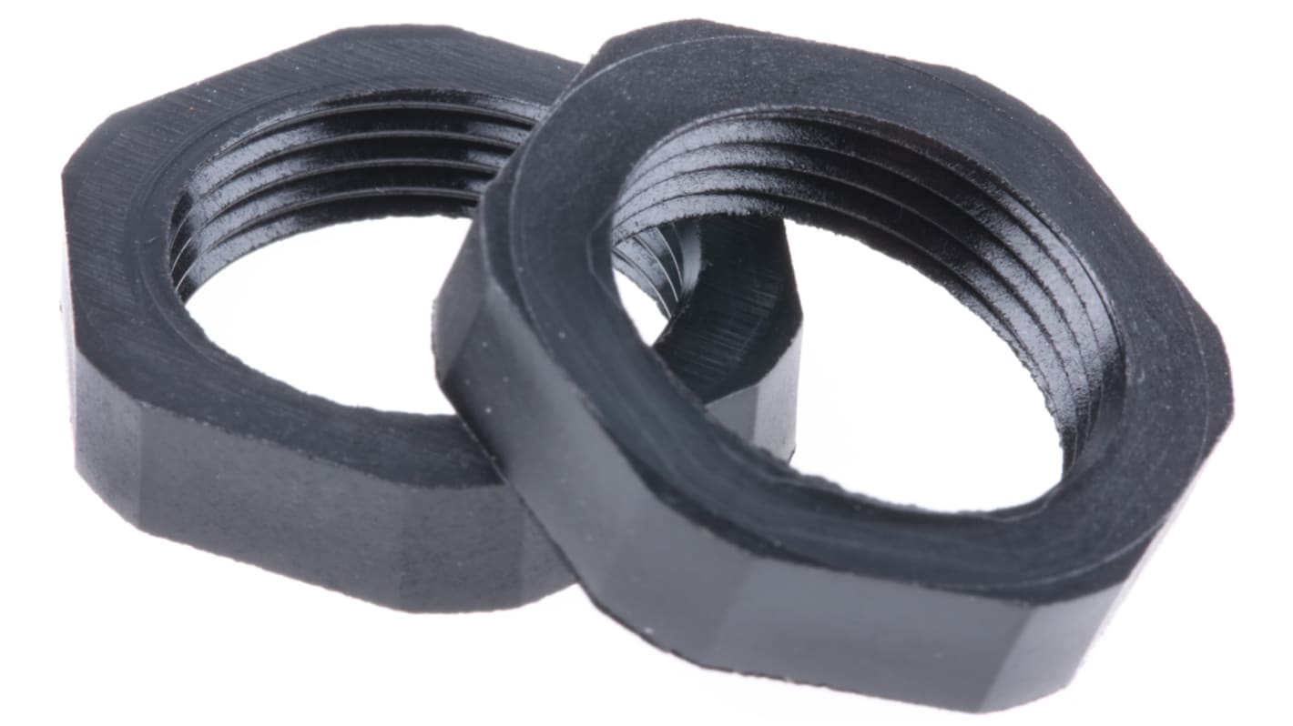 RS PRO Black Nylon Cable Gland Locknut, PG13.5 Thread | RS