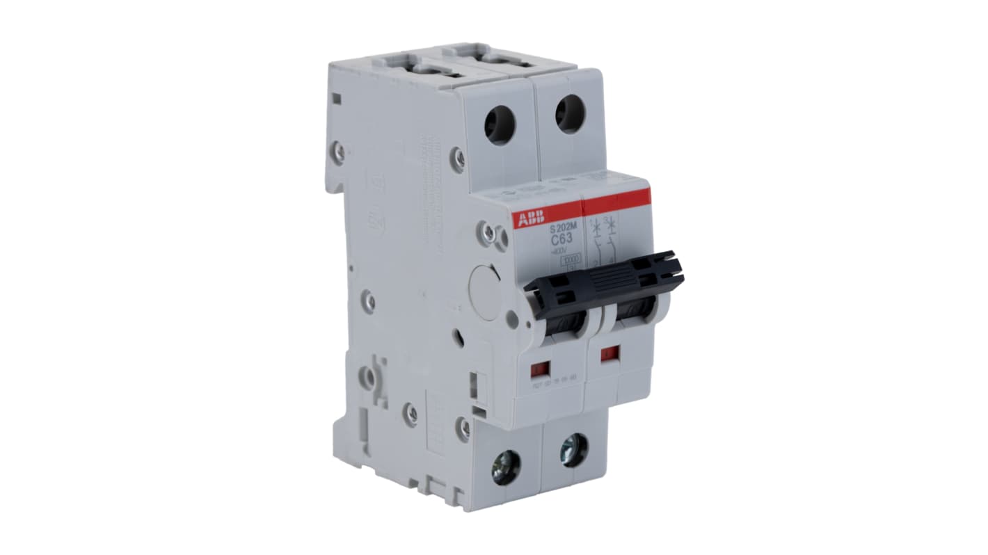 2CDS272001R0634 S202M-C63 | ABB System Pro M Compact S200M MCB, 2P, 63A Curve C, 440V AC, 125V ...