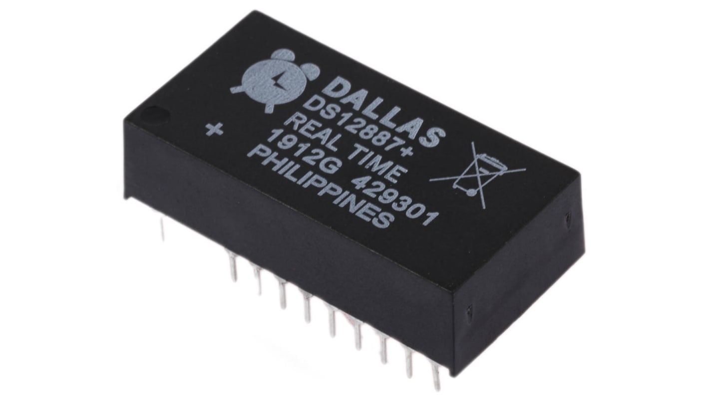 Maxim Integrated DS12887+, Real Time Clock (RTC), 114B RAM Multiplexed ...