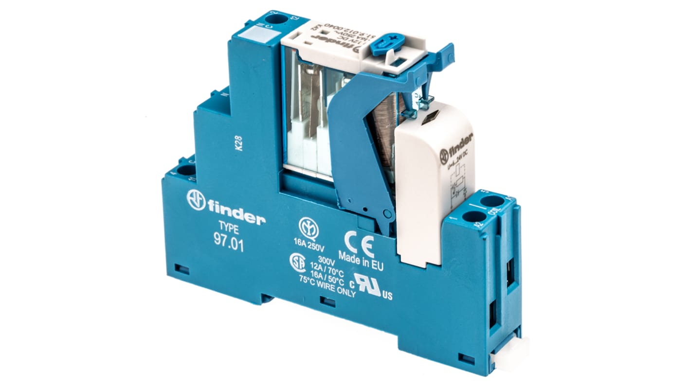 4C.01.9.012.0050SPA | Finder 4C Series Interface Relay, DIN Rail Mount ...