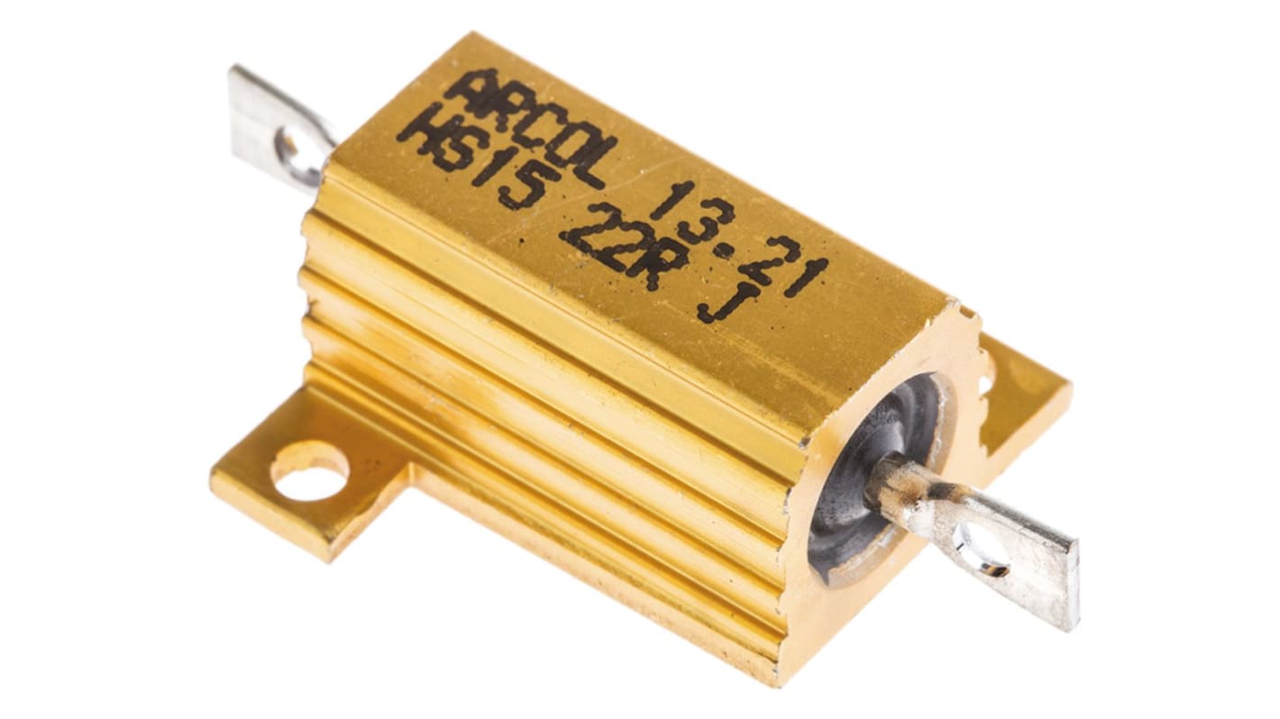Arcol, 22Ω 15W Wire Wound Chassis Mount Resistor HS15 22R J ±5% | RS