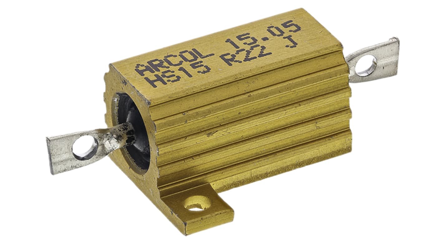 Arcol, 220mΩ 15W Wire Wound Chassis Mount Resistor HS15 R22 J ±5% | RS
