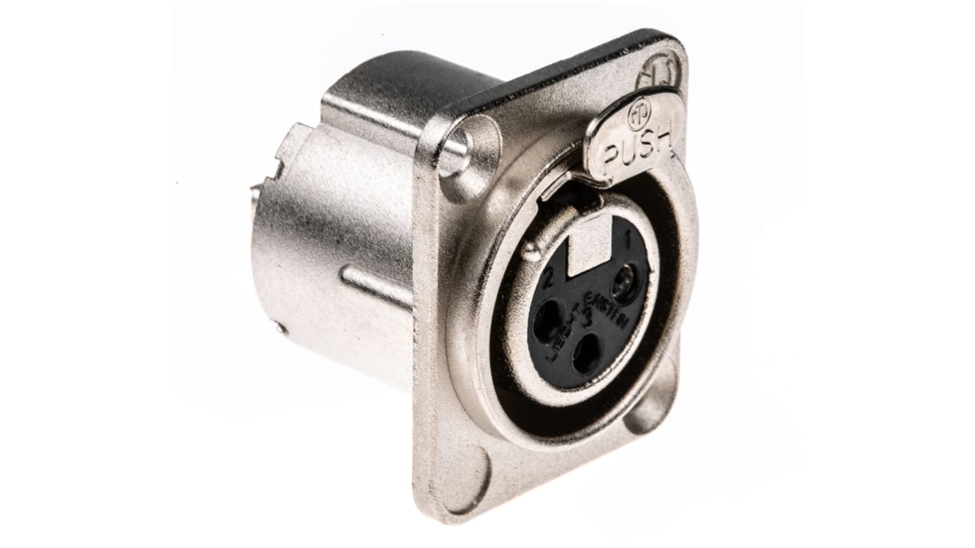 NC3FD-LX | Neutrik Panel Mount XLR Connector, Female, 50 V, 3 Way ...