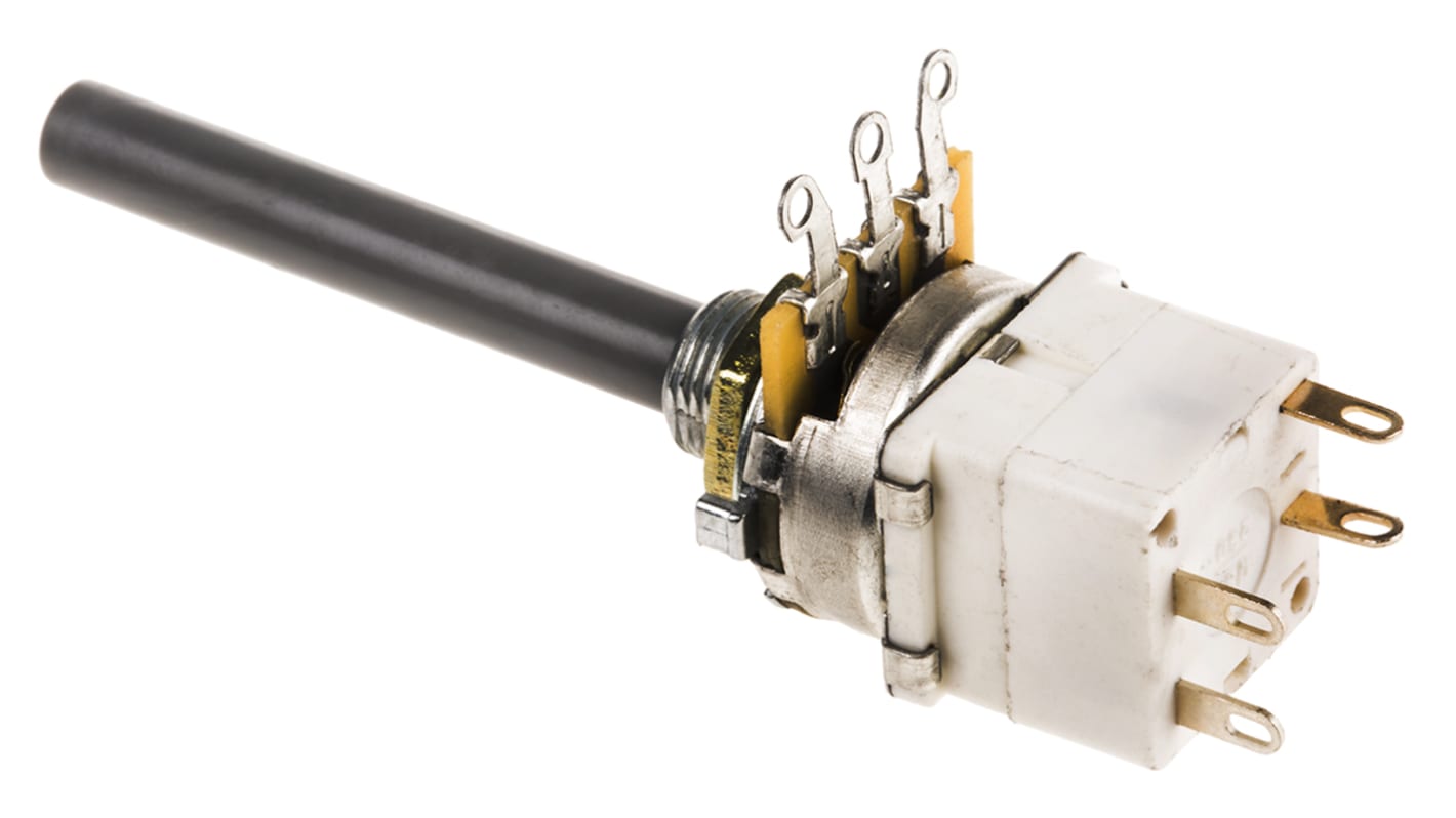 TE Connectivity 100kΩ Rotary Potentiometer 1-Gang Panel Mount, 1624203 ...