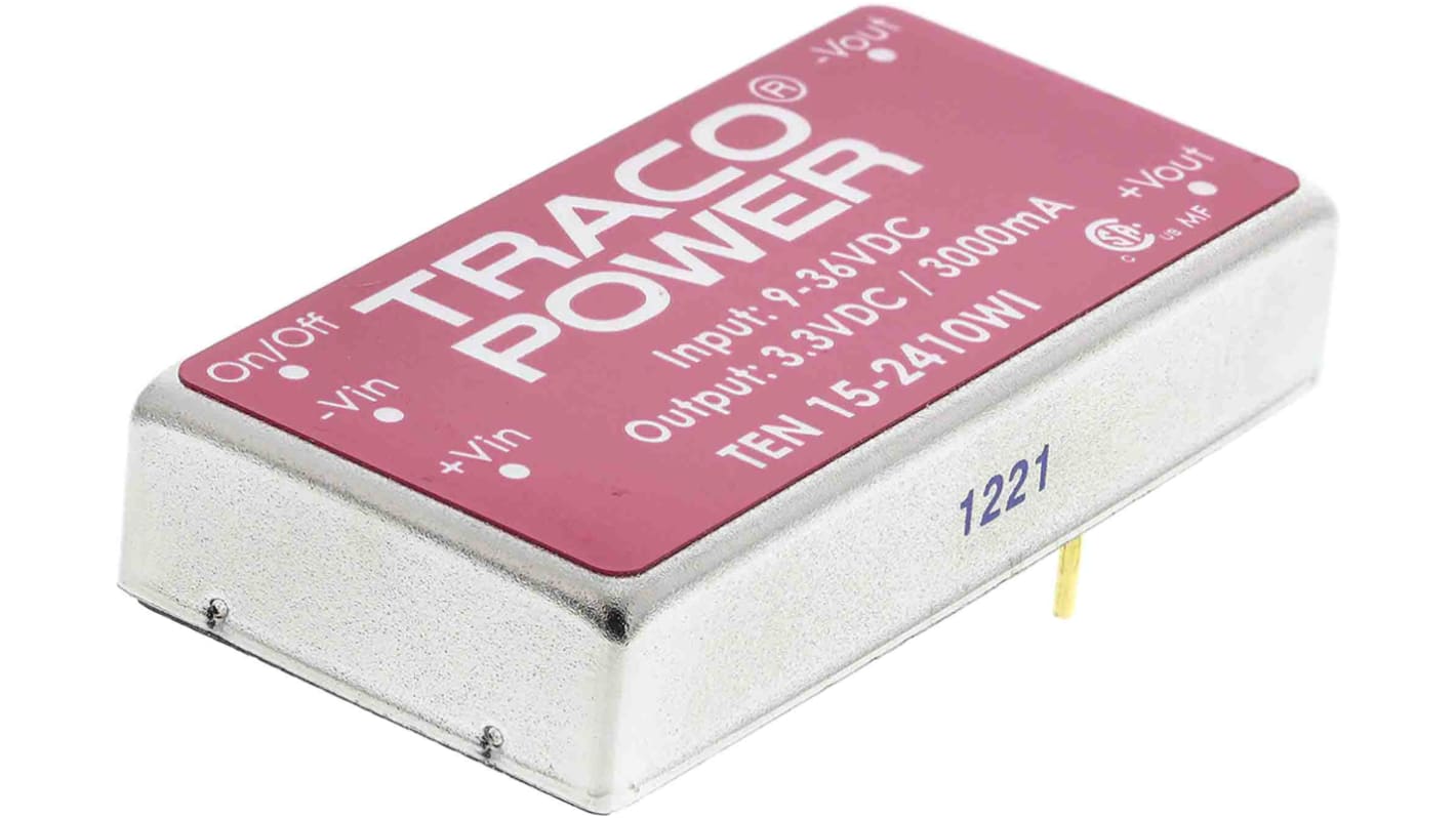 TRACOPOWER DC-DCコンバータ Vout：3.3V dc 9 → 36 V dc, 15W, TEN 15-2410WI | RS