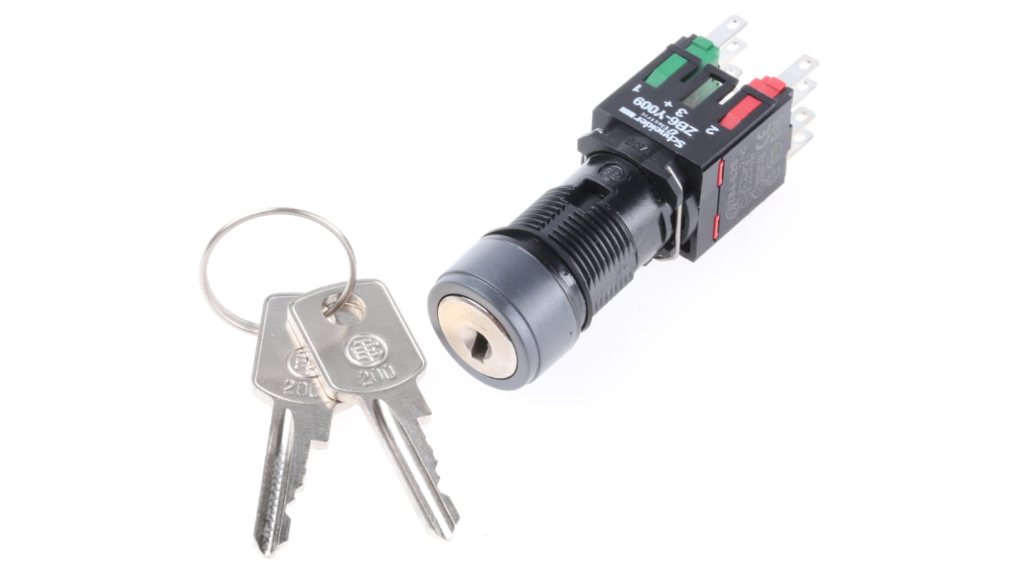 XB6AGC5B | IP65 Key Switch, 1 NO + 1 NC 2-Way | RS