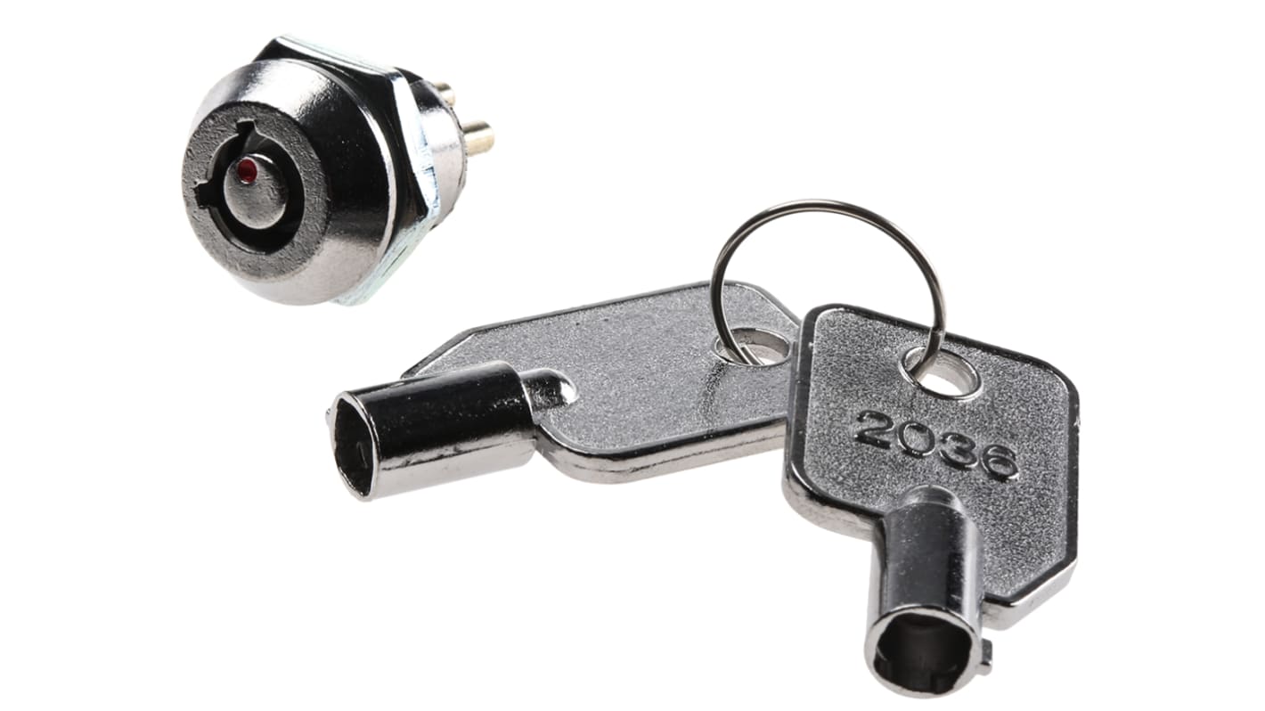 LS121 | Interrupteur à clé Lorlin, 2 positions , 2NO 4 A @ 125 V c.a. | RS