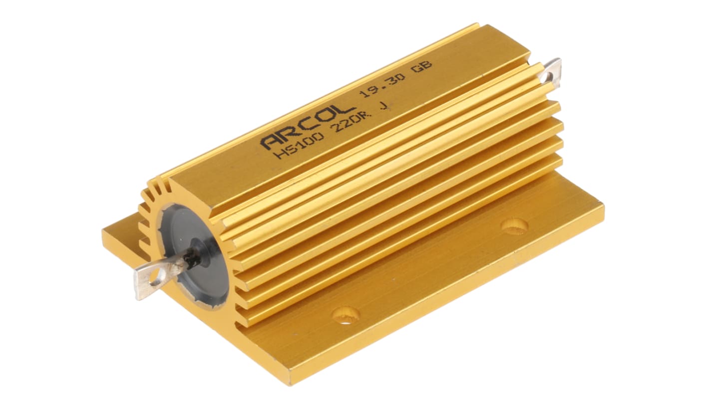 Arcol, 220Ω 100W Wire Wound Chassis Mount Resistor HS100 220R J ±5% | RS