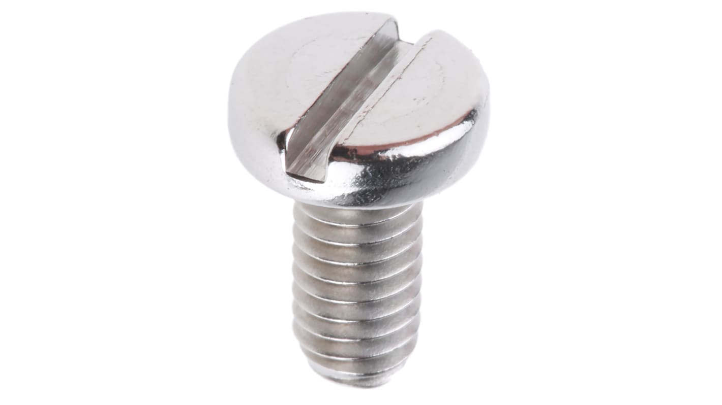 RS PRO Slot Pan A4 316 Stainless Steel Machine Screws DIN 85, M4x8mm | RS