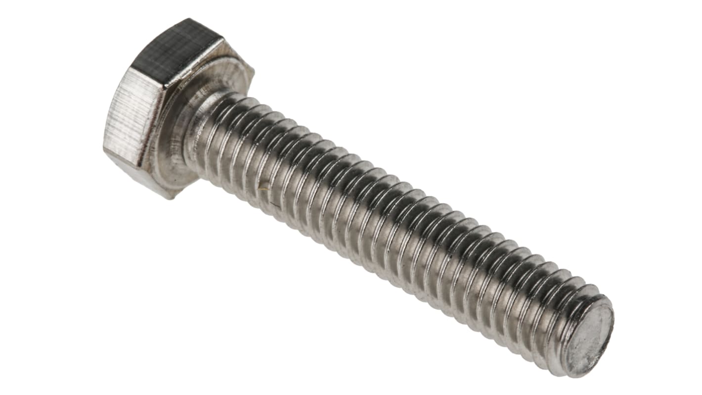 RS PRO Plain Stainless Steel Hex, Hex Bolt, M6 x 30mm | RS