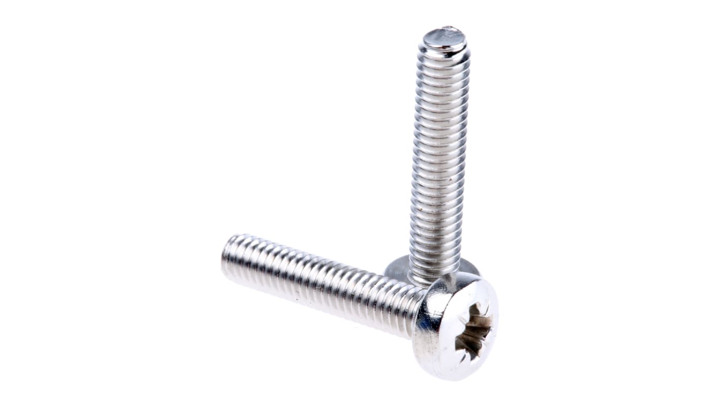 RS PRO Pozi Pan A4 316 Stainless Steel Machine Screws DIN 7985, M4x20mm | RS
