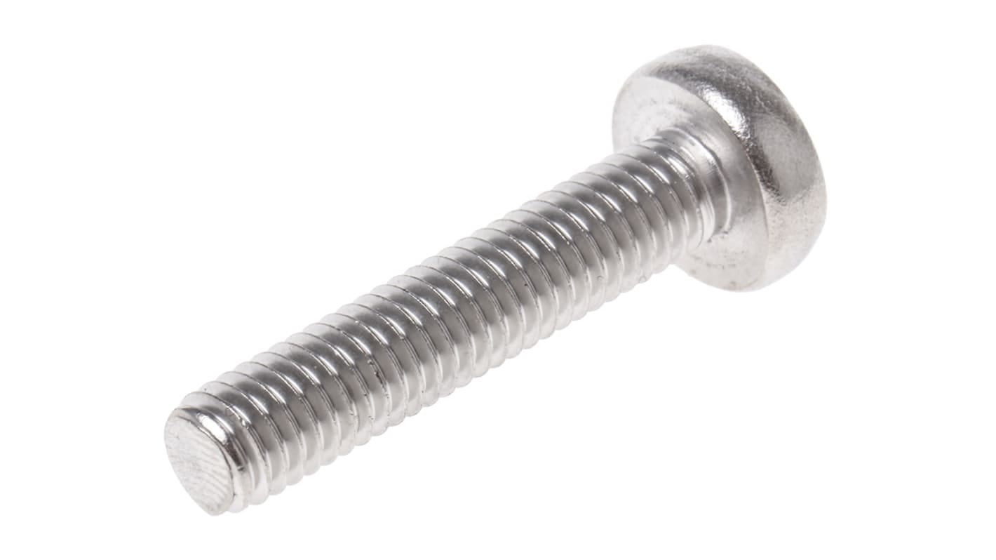 RS PRO Pozidriv Pan A4 316 Stainless Steel Machine Screws DIN 7985, M6x30mm | RS