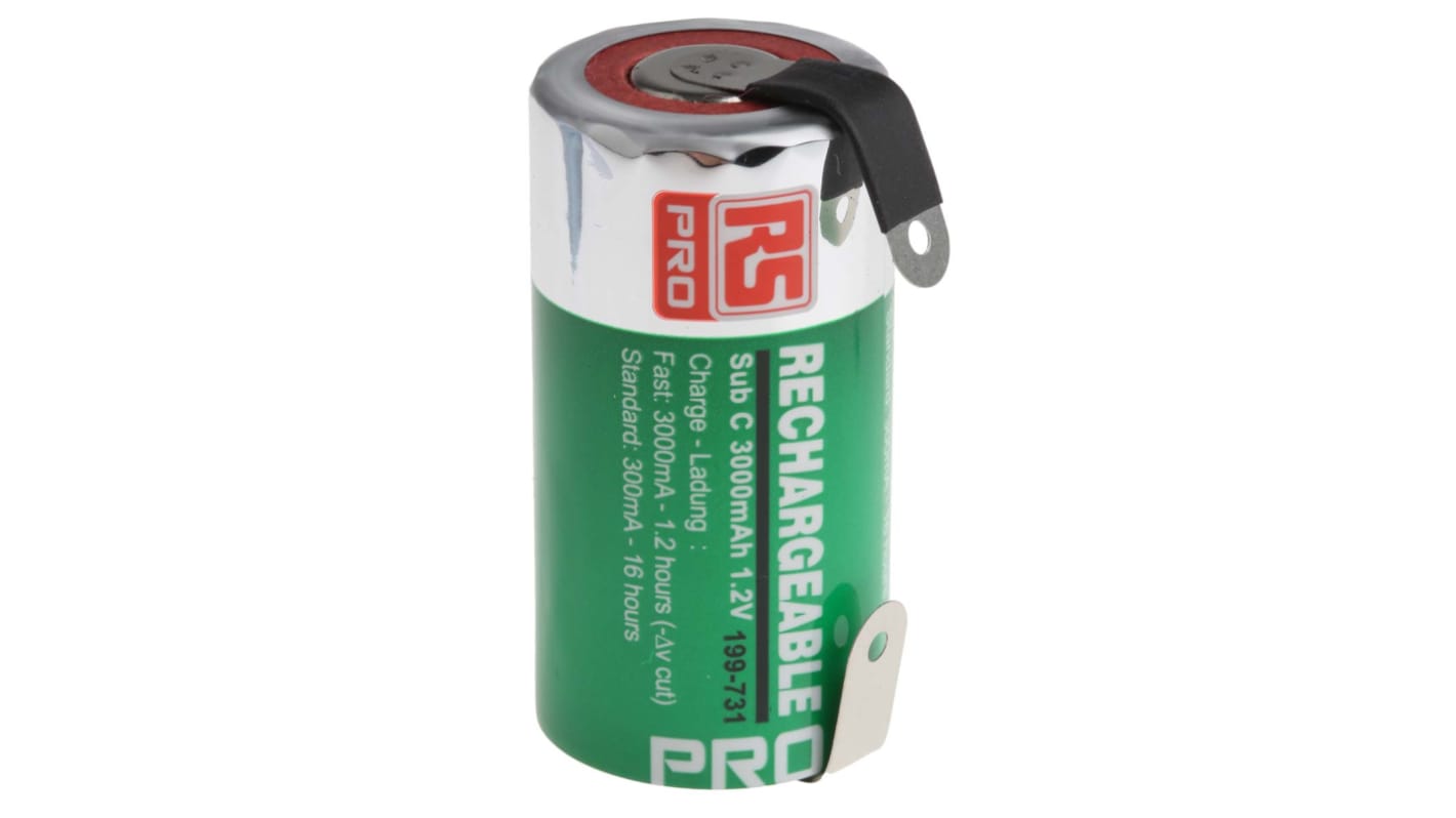 RS PRO RS PRO, 1.2V, SC, NiMH Rechargeable Battery, 3Ah | RS