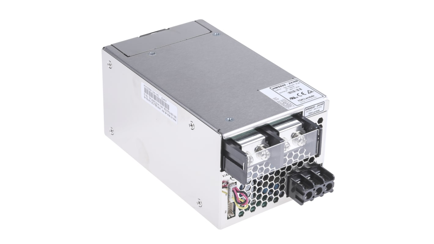 TDK-Lambda Switching Power Supply, HWS600-24/HD, 24V dc, 27A, 648W, 1 Output, 120 → 330 V dc, 85 ...